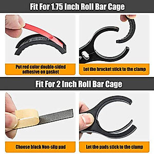 RANSOTO UTV Offroad Side Rear View Mirror And Center View Mirror With 1.75" to 2" Roll Bar Cage Mount Compatible with Polaris RZR Can-Am Maverick Commander Yamaha Rhino Honda Pioneer Kawasaki Teryx