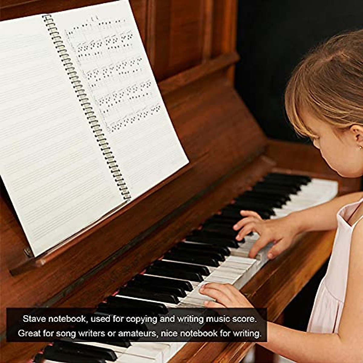 Notebook Beautiful Practical for Amateurs for Copying Music Score(Black piano pattern)