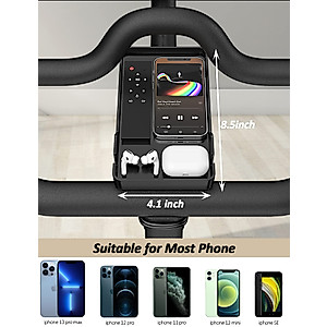 Phone Holder for Peloton Bike And Accessories, Built-in Anti-Slip Silicone mat Mount Tray, Peloton Phone Holder for iPhone, iPad - Easy Installation