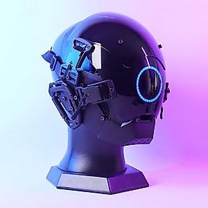 pafgaf Cyberpunk Mask Helmet for Men & Women, Technological Masks, Suitable for Parties, Music Festivals, and Halloween Costumes Cosplay, Featuring LED Lights of the Future Helmets