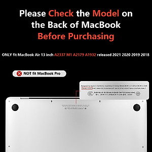 MEEgoodo for MacBook Air 13.3 inch Case 2021 2020 2019 2018 A2337 M1 A2179 A1932, Clear Case for MacBook Air M1, Hard Shell with Keyboard Webcam Cover & Trackpad Film & Type C Adapter,Engraving Floral