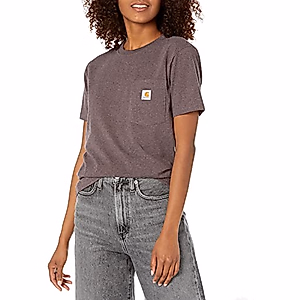 CarharttwomensLoose Fit Heavyweight Short-Sleeve Pocket T-ShirtBlackberry HeatherSmall