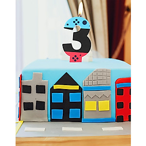 iNINGER Level Birthday Candles,Level 8 Number Birthday Cake Candles,8th boy Birthday Party Decor,Game Controller Gamepad Birthday Candles,Video Game Controller Themed Kids Boy Bday Party Supplies