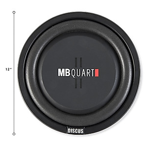 MB Quart DS1-304 Discus 12 Inch 400 Watt DVC Shallow Mount Subwoofer Speaker with Dual 2 Inch 4 Ohm Voice Coils for Vehicles, Black