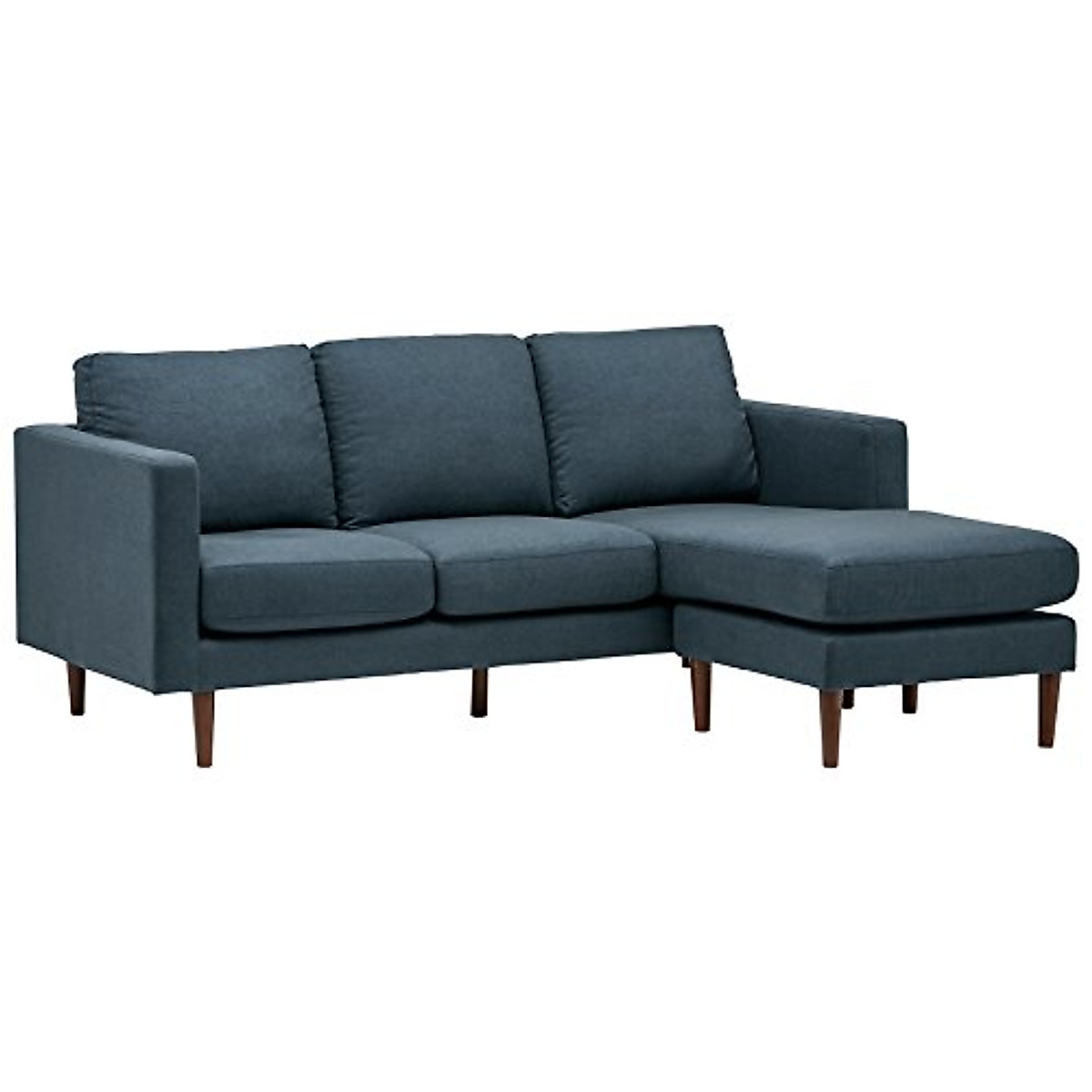 Amazon Brand – Rivet Revolve Modern Upholstered Sofa with Reversible Sectional Chaise, 80"W, Denim Blue