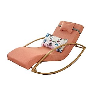 Widened Rocking Chair Outdoor Rocker Oversized Rocker With Steel Frame, Padded Cushion Portable Camping Chairs Modern Rocking Lawn Chair For Patio, Backyard, Balcony, Porch, Load Capacity 150KG ( Colo