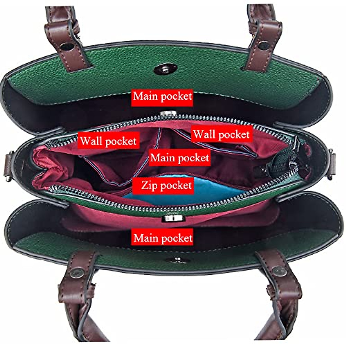 ZiMing® Fashion Handbag Large Capacity Tote Bag Top Handle Handbag Shoulder Bag-White