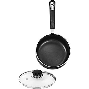 Utopia Kitchen 1 Quart Nonstick Saucepan with Glass Lid - Multipurpose Use for Home Kitchen or Restaurant (Grey)