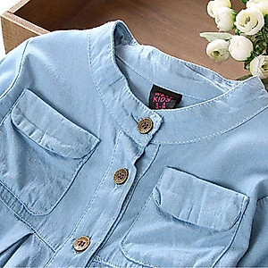 Baby Girls Kid Ruched Long Sleeve T-Shirt Tops Shirt Clothing Children Autumn Winter Fashion Blouse (Blue, 3T)