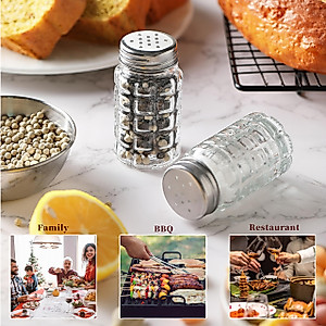 Salt and Pepper Shakers, JJOO Glass Salt Shaker with Stainless Steel Tops (Retro Sytle, 40ml)