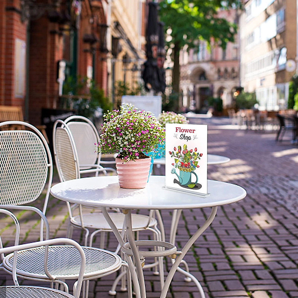 3 Pack Acrylic Sign Holder, 8.5 x 11 inches Clear Table Menu Display Stand Desktop Display Stand Paper Holder Table Top Sign Holder Suitable for Restaurants, Office, Home, Store