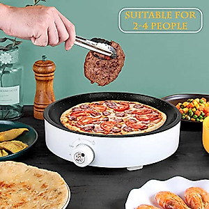Electric BBQ Grill,Smokeless Indoor Coated Griddle Pan,10 Inch Round Nonstick Plate Portable, Medical Stone Coating Easy Cleaning,Grilling Surface Perfect for Cooking BBQ and Party Barbecue
