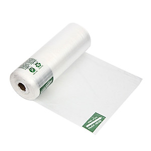 875 Ct 12"x 20" Large Plastic Produce Bag Roll, US Made HDPE, Durable Clear Food Storage Saver for Fruit Vegetable Bakery Snack Grocery Bags