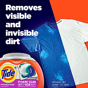 Tide Hygienic Clean Heavy 10x Duty Power PODS Laundry Detergent Pacs, Spring Meadow, 63 count, For Visible and Invisible Dirt