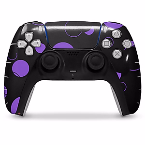 WraptorSkinz Skin Wrap compatible with Sony PS5 DualSense Controller Lots of Dots Purple on Black (CONTROLLER NOT INCLUDED)
