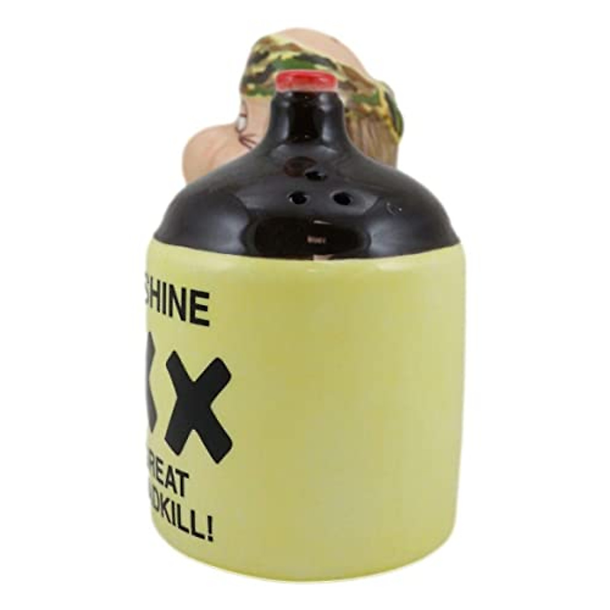 "Home Décor Accents" Moonshine Goes Great with Road Kill Redneck Hunter and Jug Salt Pepper Shakers - Home Accents 33-kl1-9896