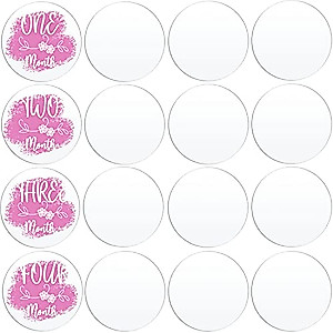 20 Pieces Clear Circle Acrylic Sheet 4 Inch Acrylic Plexiglass Disc Transparent Round Acrylic Sign for Milestone Markers, Name Cards, Cricut Cutting and Engraving, Painting and DIY Projects