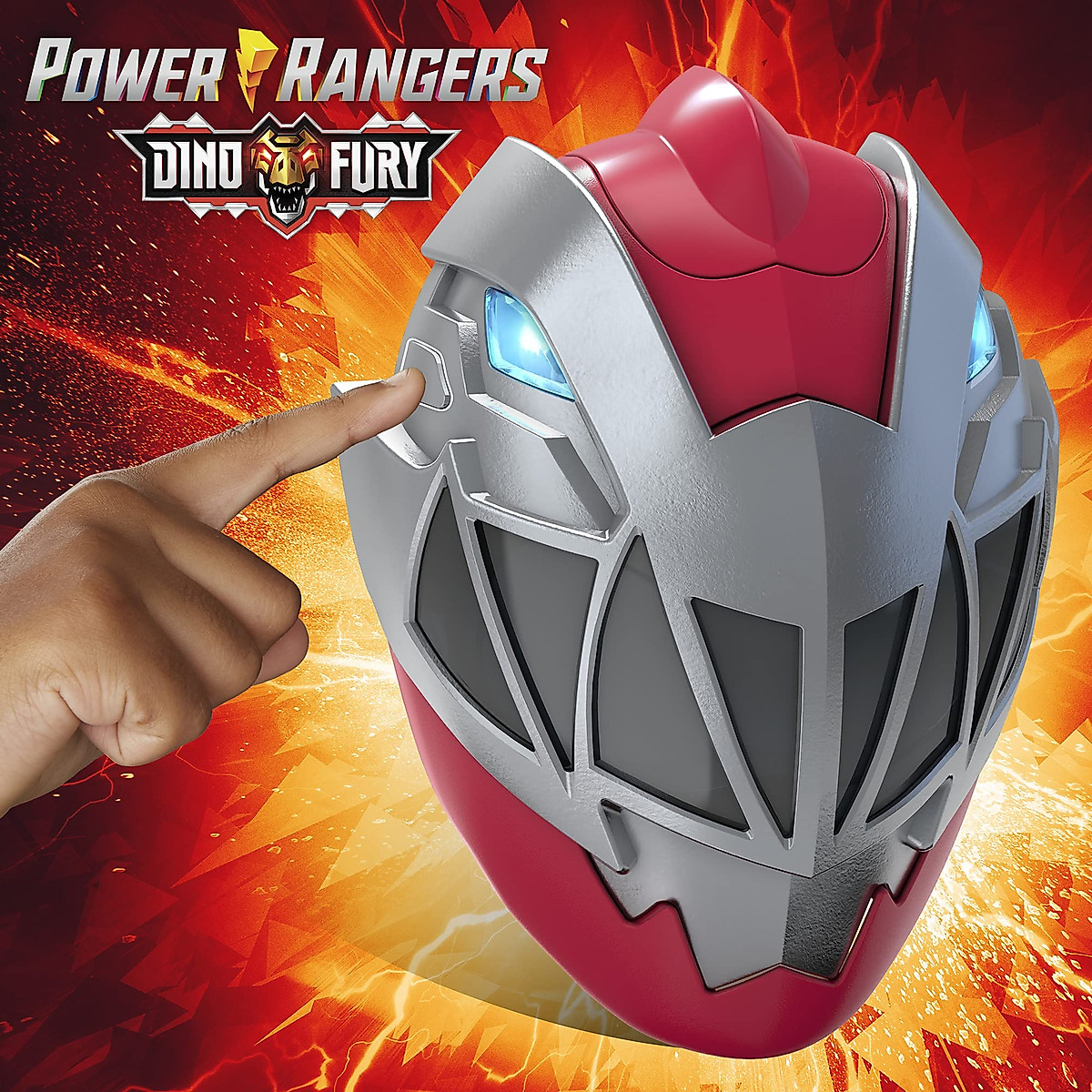 Power Rangers Dino Fury Red Ranger Electronic Mask Roleplay Toy for Costume and Dress Up Inspired by The TV Show Ages 5 and Up