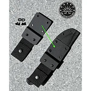Off-Grid Knives - OG Lo-Pro Universal Kydex Knife Sheath Extension, Fits Taco and Pancake Style Sheaths with Button Lock and Velcro Nylon Belt Loop, Fits Sheaths with 1.5 Inch Spaced Rivets