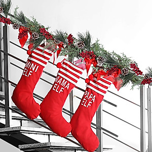 6.6 feet Artificial Christmas Pine Garland with Berries Pinecones Cypress Winter Greenery Garland for Holiday Season Mantel Fireplace Table Runner Centerpiece Decoration