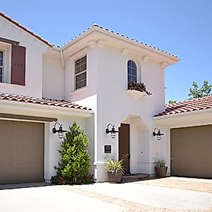 YLHogar Motion Sensor Dusk to Dawn Outdoor Wall Light Fixture Retro Black Wall Sconce,Waterproof Porch Light Wall Mount with Seeded Glass for Entryway Doorway Garden,Exterior E26 Patio Wall Lanterns