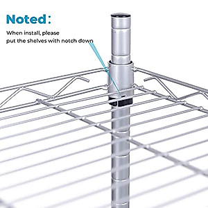 JS HANGER Wire Shelving Unit with Wheels, 5-Tier Heavy Duty Height Adjustable Rolling Metal Shelves for Storage, 550 lbs Capacity, 23.23''W X 13.4''D X 71''H, Silver