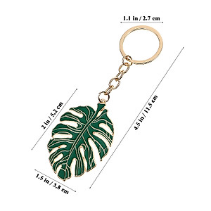 Tropical Palm Leaf Keychain Green Leaf Key Ring Tropical Party Decoration Birthday Luau Hawaiian Party Decoration