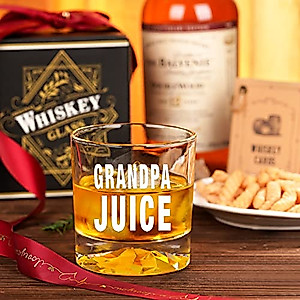 Globe Decanter Set with Grandpa Juice Whiskey Glass, Unique Christmas Gift For Men Who Be Grandpa, Christmas Stocking Stuffers