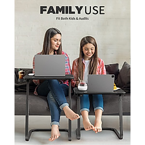 SAIJI TV Tray Table - Heavy Duty Extra Large TV Tray, Upgraded TV Dinner Trays for Eating Snack Food, Tilt & Height Adjustable TV Tray Laptop Desk for Sofa & Bedside Small Table