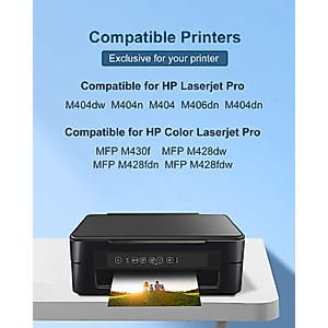 58A CF258A Toner Cartridge (with Chip) Replacement for HP 58A 58X CF258A CF258X Toner Cartridge Compatible with Laserjet Pro M404n M404dn M404dw MFP M428fdw M428dw M428fdn M404 M428 Toner (2 Black)