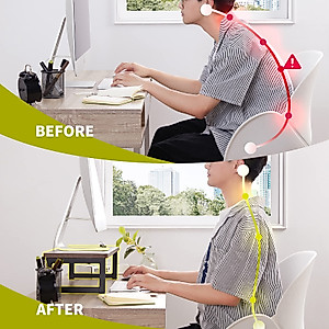 JAWNLITY Multi-Purpose Computer Monitor Stand Riser, Extra Long Wood Desktop Organizer Shelf for Laptop and Computer Screen, 21.6’’L X 9’’W X 5.5’’H, Rustic Brown