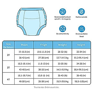 BIG ELEPHANT Toddler Side Button Training Underpants - Snaps on Potty Trained Pants for Boys and Girls 6 Pack, 2T