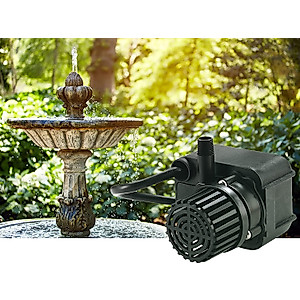 Little Giant PE-2F-PW 115 Volt, 1/40 HP, 300 GPH Submersible Direct Drive Pump for Small Ponds or Fountains with 15-Ft. Cord, Black, 566611
