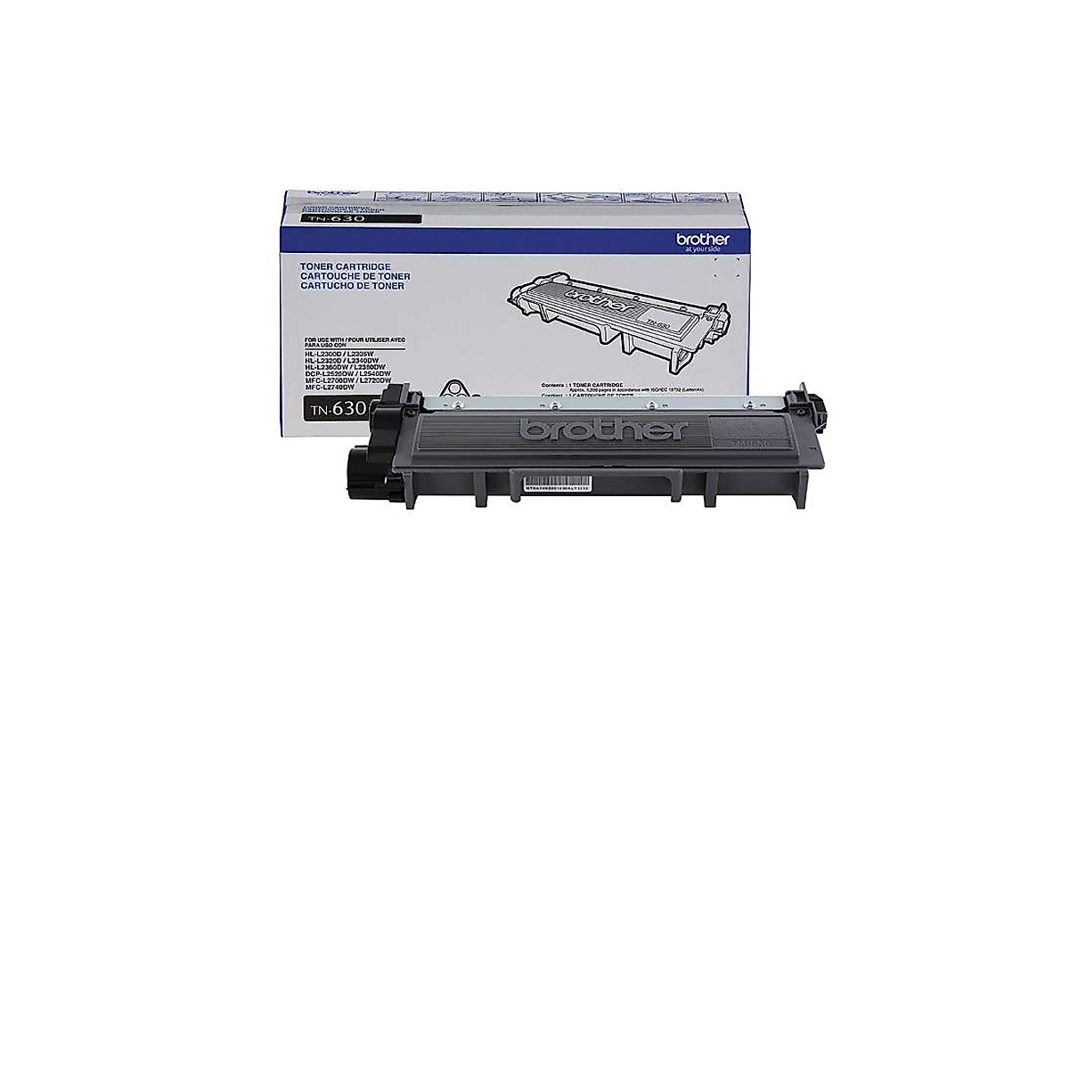 Brother Genuine TN630 2-Pack Standard Yield Black Toner Cartridge with Approximately 1,200 Page Yield/Cartridge