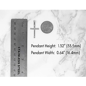 CaliRoseJewelry 14k Classy Elegant Diamond Simple Cross Charm Pendant in White Gold