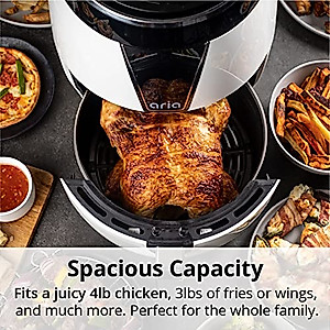 Aria Teflon-Free 5 Qt. Ceramic Air Fryer with Recipe Book, White