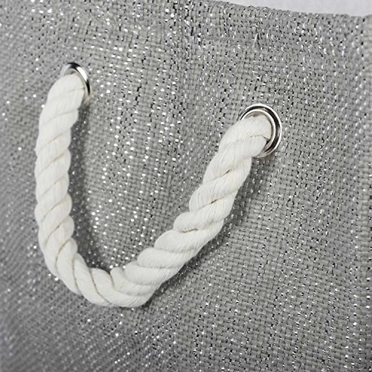 DII Woven Paper Storage Bin, Metallic Lurex, Gray, Medium Rectangle