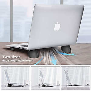 nediea Laptop Risers for Desk, Mini Laptop Cooling Stand, Magnetic Pads Keyboard Riser, Ergonomic Laptops Feet, Compatible with MacBook Air Pro, with Dell, with HP, More 10-15.6” Laptops