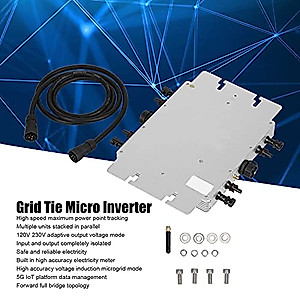 WVC-2400 MPPT Solar Grid Tie Micro Inverter 4 x 750W 22‑60V Input 85V‑263V Output WiFi Solar Microinverter Aluminum Alloy Solar Inverter Power Converter APP Monitoring