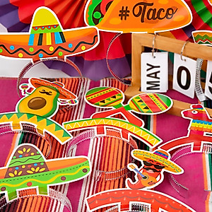 12 PCS Colorful Patterned Cardboard Sombrero Hats, Fiesta Headbands for Mexican Theme Celebration Party Favors