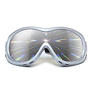 GloFX Padded Diffraction Ski Goggles Rave Rainbow Prism Kaleidoscope Lightshow Lenses