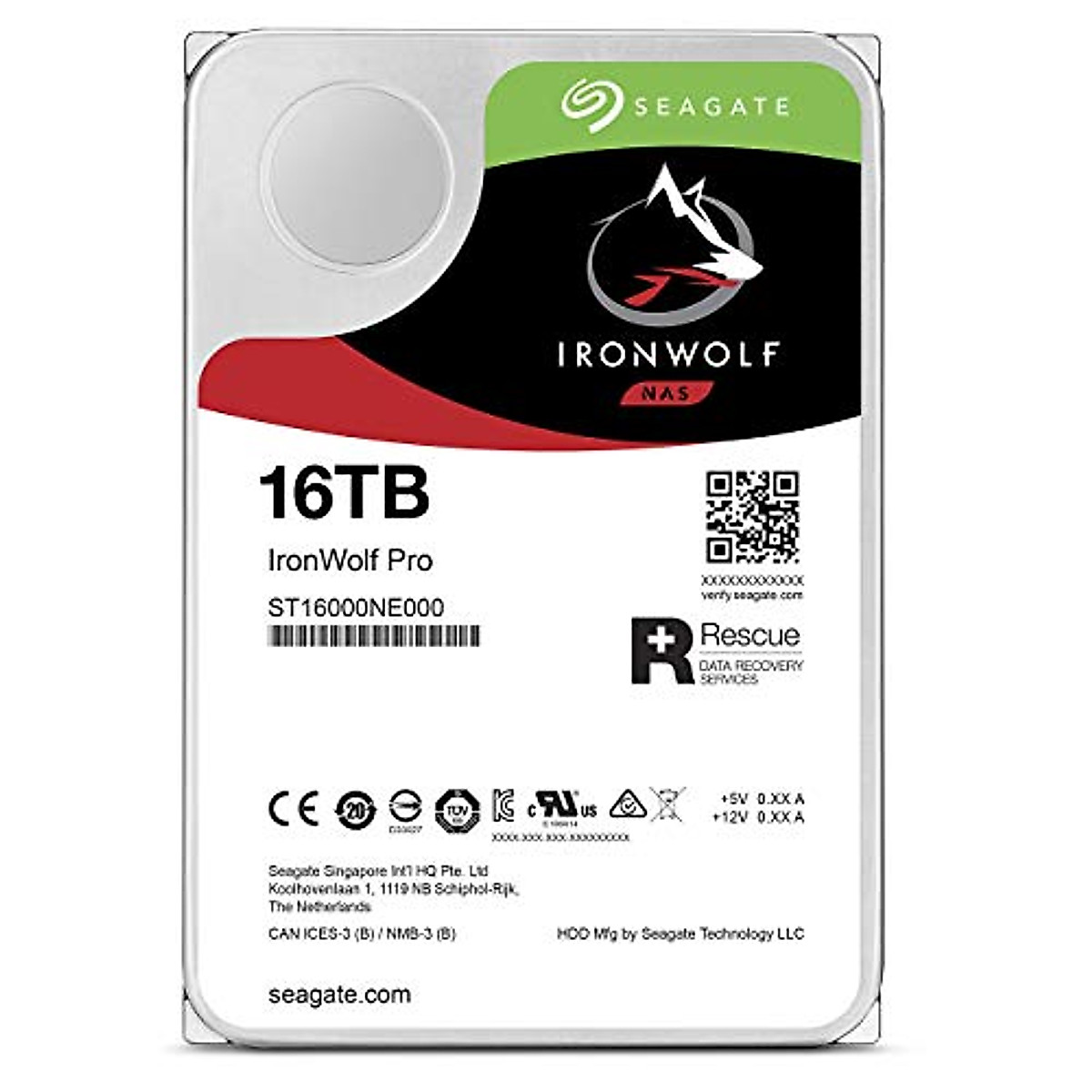Seagate IronWolf Pro 16TB NAS – 3.5 Inch SATA 6GB/S 7200 RPM 256MB Cache for Raid Network Attached Storage, Data Recovery Rescue Service (ST16000NE000) (Renewed) Internal Hard Drive HDD