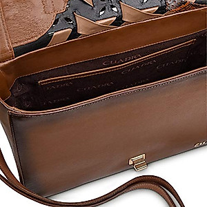 Cuadra Women's Satchel Bag in Genuine Leather Brown