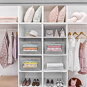 BAIYOUKE 2 Pack Storage Baskets, Foldable Organizing Basket Bin for Home, Nursery, Closet & Shelves Organization | Storage Basket Cube Shelf Organizer (Grey)