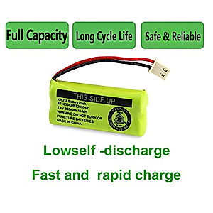 BT183342/BT283342 2.4V 800mAh Ni-MH Battery Pack, Also Compatible with AT&T VTech Cordless Phone Batteries BT166342/BT266342 BT162342/BT262342 2SN-AAA40H-S-X2