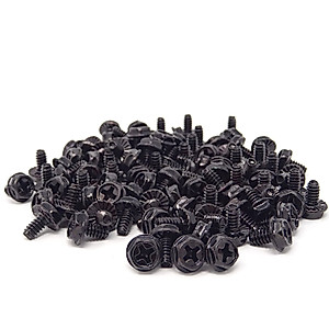 Honbay 100PCS 6#-32x6 Hex Phillips Head Replacement PC Computer Case Mounting Screws Fastener for Building Repairing and Maintaining Computer Systems (Black Zinc)