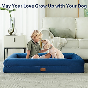 BFPETHOME Dog Beds for Extra Large Dogs, Washable Dog Bed with Sides, Orthopedic Extra Large Sized Dog Beds with Removable Cover & Waterproof Dog Bed for Pet
