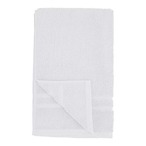 Amazon Basics GOTS Certified Organic Cotton Hand Towel - 6-Pack, Pristine Snow