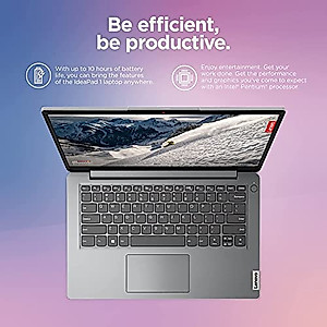 Lenovo 2023 Newest Ideapad 1i Laptop, 14 inch HD Display, Intel Pentium N5030 Processor, 4GB RAM, 256GB Storage, Intel UHD Graphics, Wi-Fi 6, Bluetooth, Windows 11 Home in S Mode, Bundle with Cefesfy