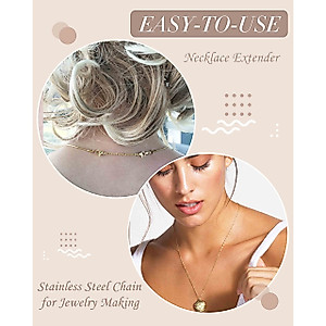 OHINGLT Necklace Extender 10Pcs Chain Extenders for Necklaces Bracelet,Gold and Silver Plated Extender Chain Necklace Chains for Jewelry Making